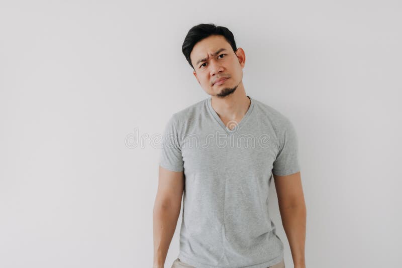 Worries Face Expression of Man Who Got Problem Isolated on White ...