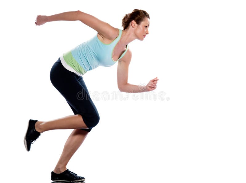 Man Profile Running Sprinting Full Length Stock Photo - Image of ...