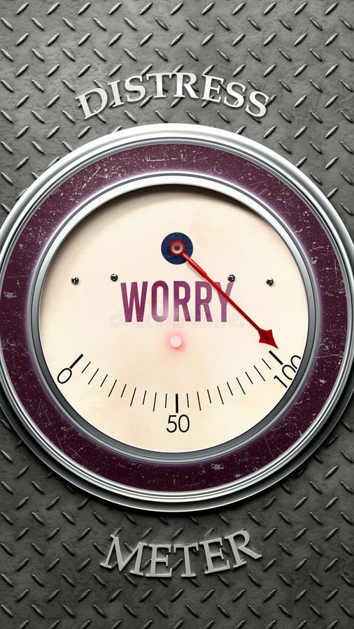 Worry and Distress that is Hitting a Full Scale, Showing a Very High ...