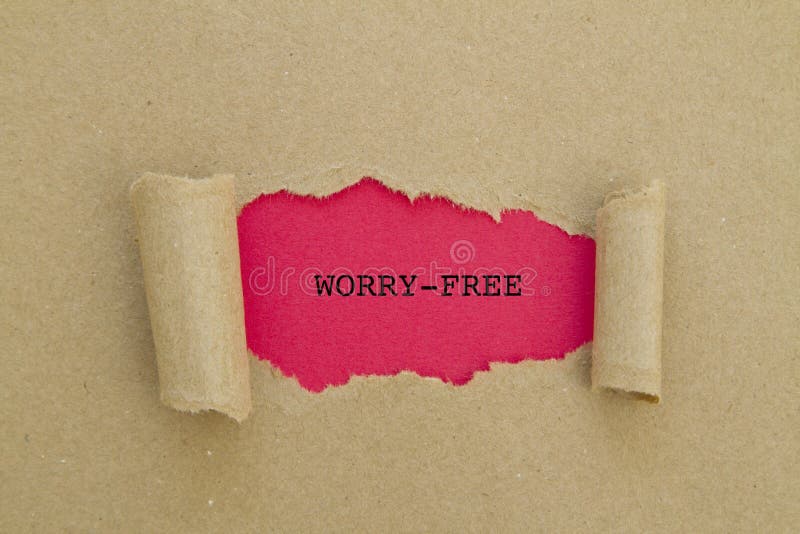 Worry-free Written Under Torn Paper. Stock Photo - Image of connection ...