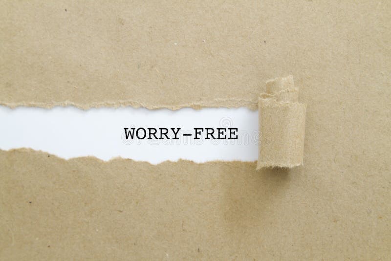 Worry-free Written Under Torn Paper. Stock Photo - Image of ...