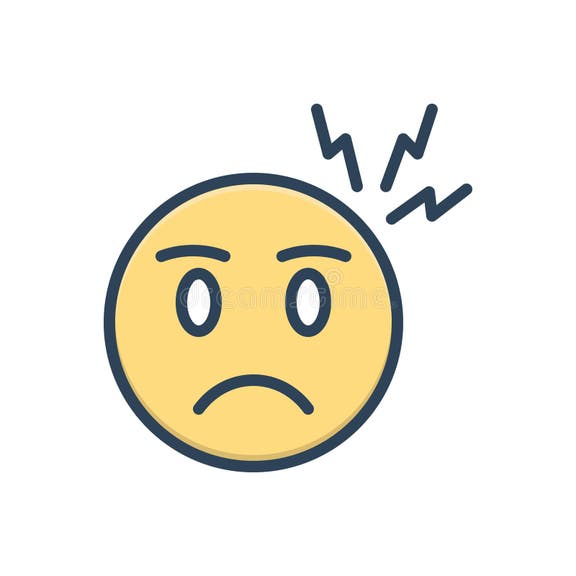 Color Illustration Icon for Worry, Disquietness and Angry Stock ...