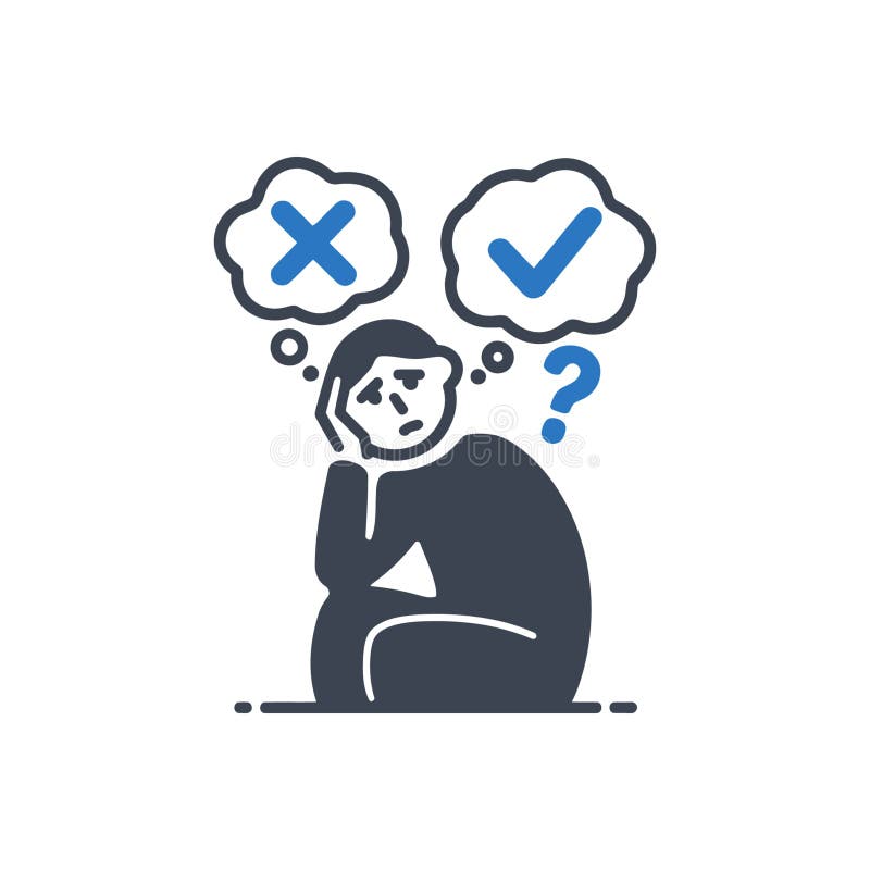 Worrying Decision Thoughts Icon Stock Illustration - Illustration of ...