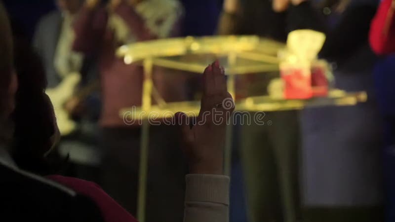 Worship, Hand Raised at Church in Pray Stock Video - Video of religion ...