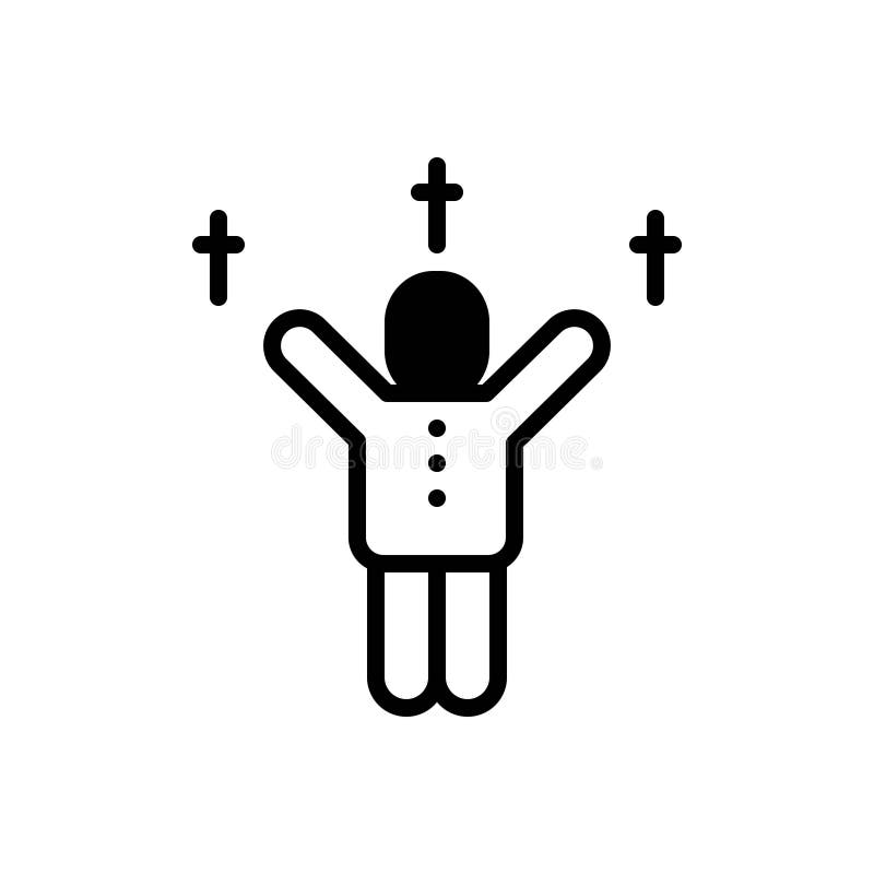Black Solid Icon for Worship, Reverence and Faith Stock Illustration ...