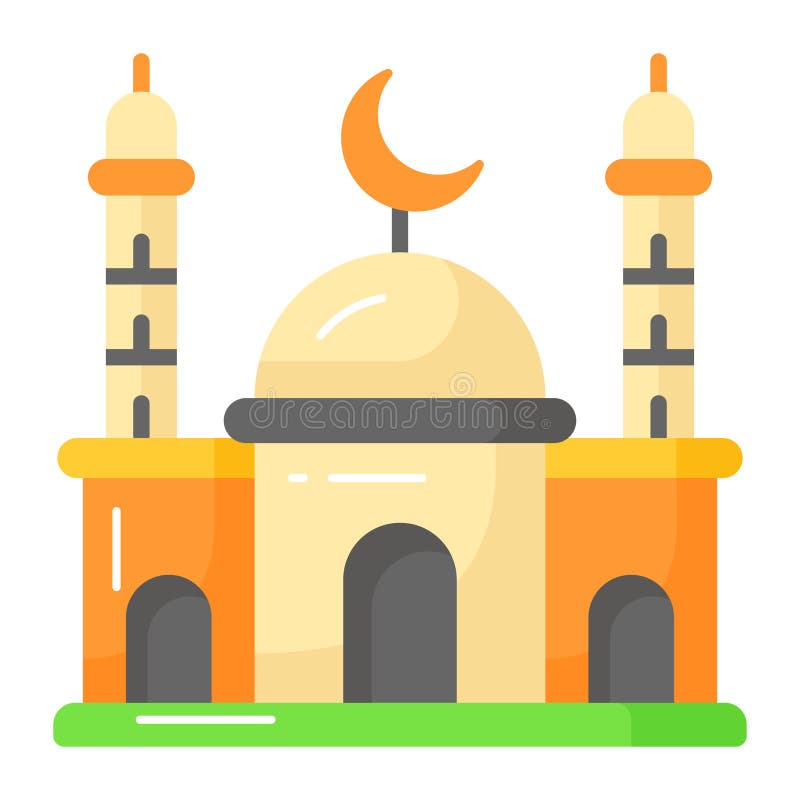 Worship Place for Muslims, Islamic Holy Place Vector in Editable Style ...