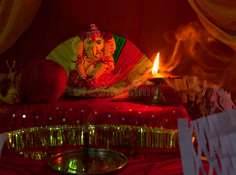 Worship Platform of God Ganesh Stock Photo - Image of event, person ...