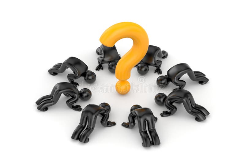 Worship of the Question Mark Stock Illustration - Illustration of help ...