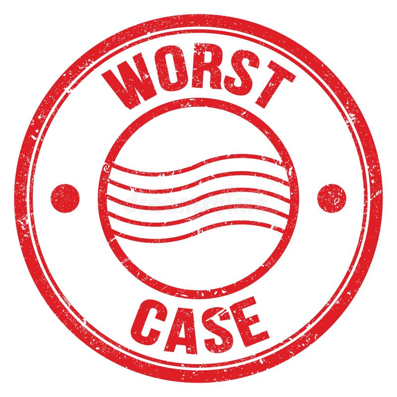 WORST CASE Text on Red Round Postal Stamp Sign Stock Illustration ...