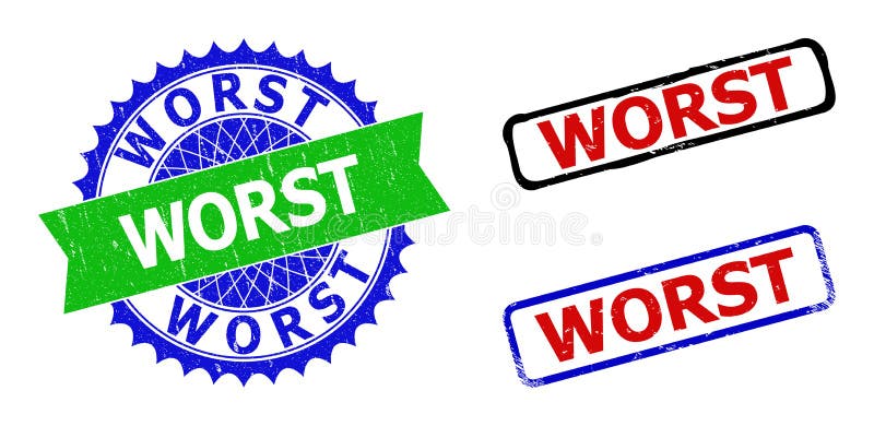 WORST Rosette and Rectangle Bicolor Stamps with Unclean Surfaces Stock ...