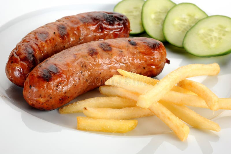 Worsten En Gebraden Gerechten Stock Afbeelding - Image of snack, snel ...