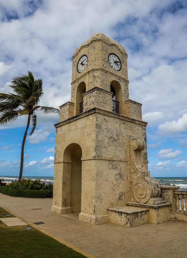 Worth Avenue Clock Tower in Palm Beach, Florida Stock Image - Image of ...