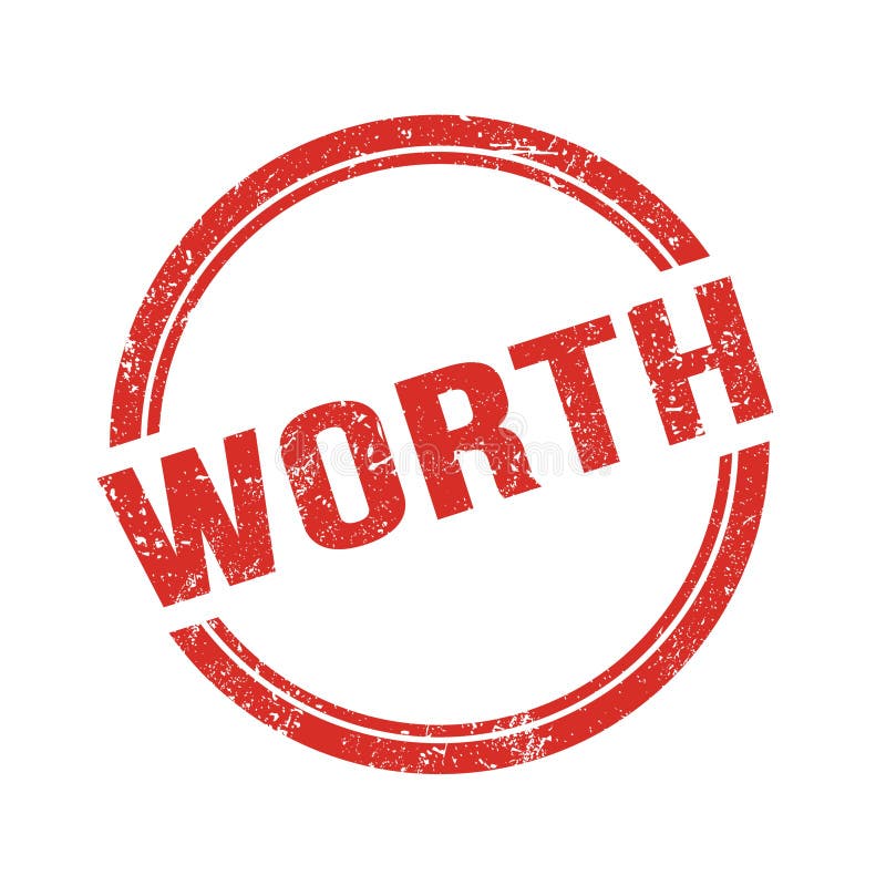 WORTH Text Written on Red Grungy Round Stamp Stock Illustration ...