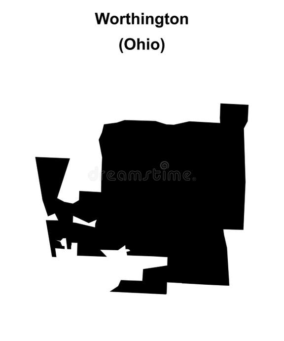 Worthington outline map stock vector. Illustration of blank - 357494781