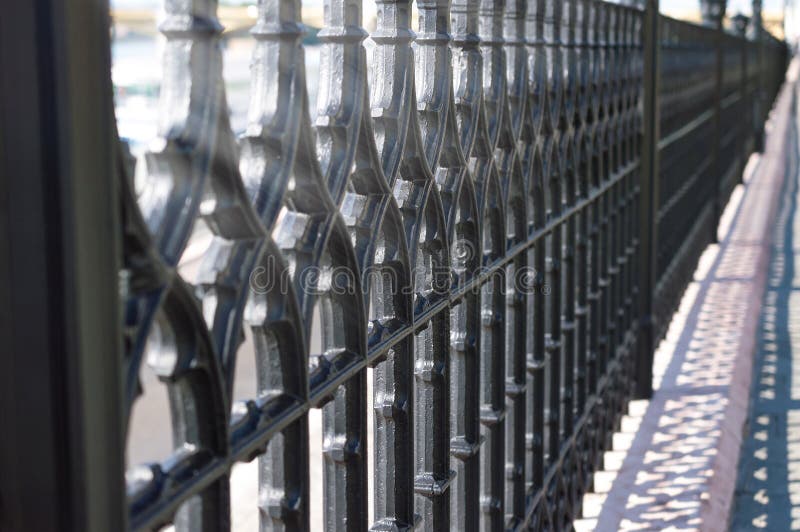 Wought Iron Fence with Repeating Pattern Stock Photo - Image of forging ...