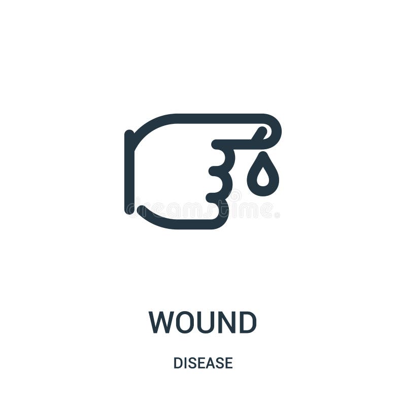 Wound in a Hand Icon Vector from Body Parts Collection. Thin Line Wound ...