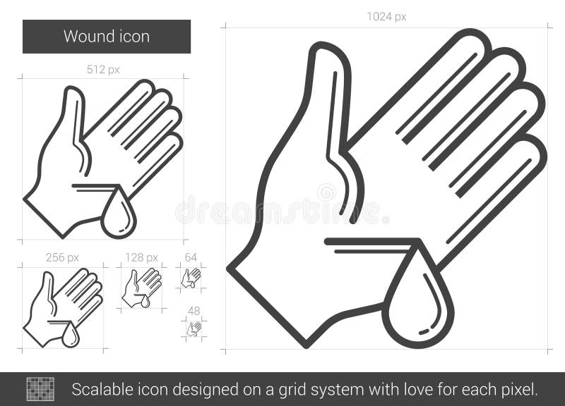 A Hand with a Wound Hand Drawn Outline Doodle Icon. Stock Vector ...