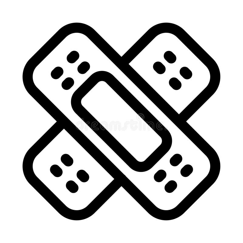 Wound Plaster Icon Symbol - First Aid Wound Plaster Vector Illustration ...