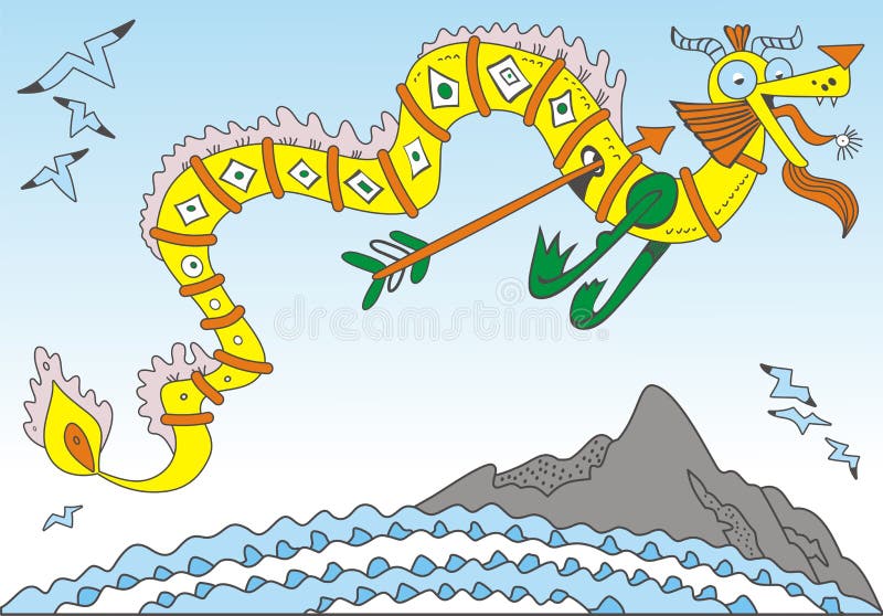 Wounded dragon stock vector. Illustration of flying, dragon - 15411042