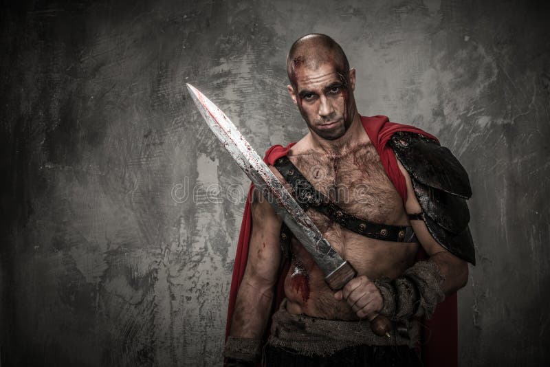 Wounded Gladiator with Sword Stock Image - Image of male, metal: 36548965