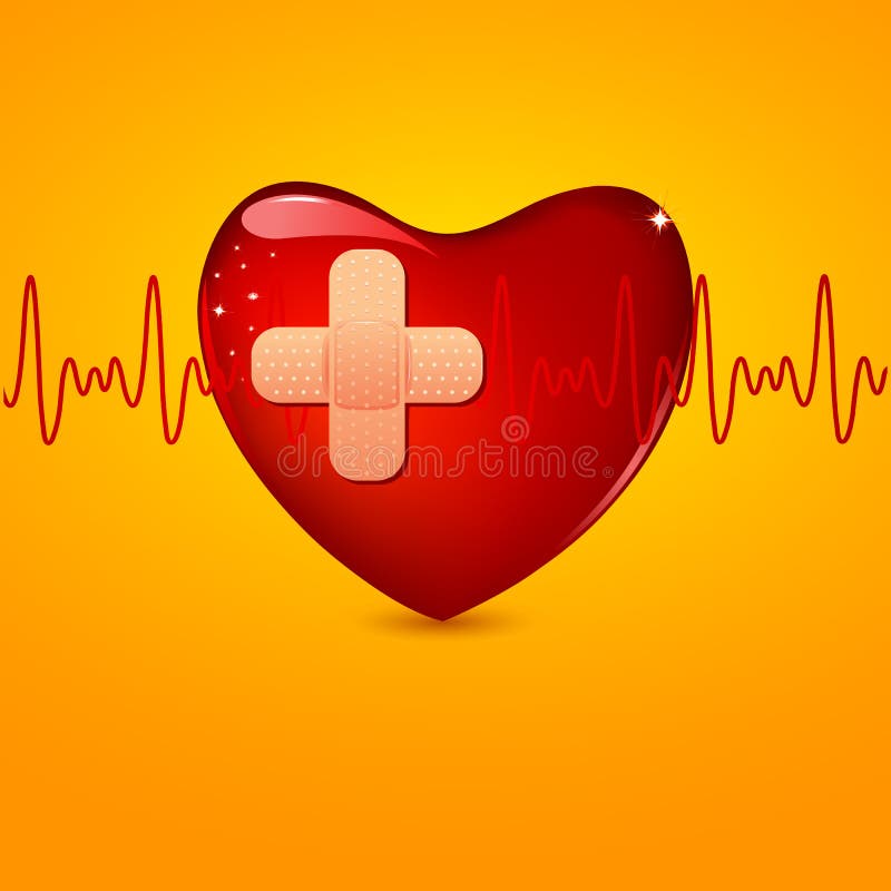 Wounded Heart stock vector. Illustration of lifeline - 24686358