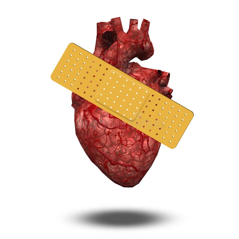 Heart Attack or Wounded Heart Stock Illustration - Illustration of ...