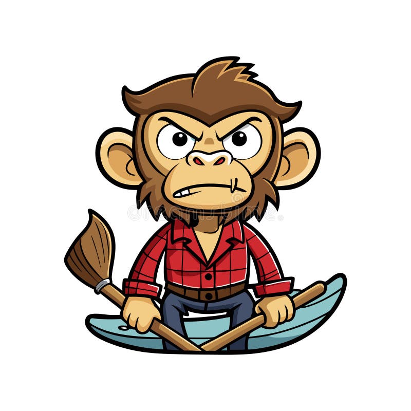 Wounded Monkey in Canoeing Scene Stock Vector - Illustration of exotic ...