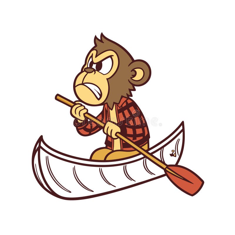 Wounded Monkey in Canoeing Scene Stock Image - Illustration of exotic ...