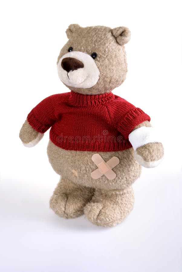 Poorly teddy bear stock image. Image of accident, bump - 6508317