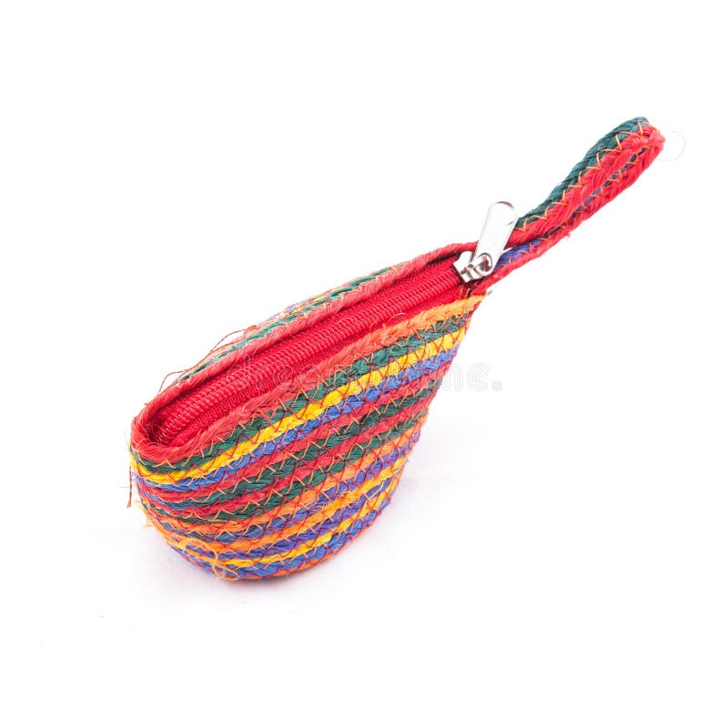 Woven Bag is Rope Pattern for Money Pouch on a W Stock Photo - Image of ...