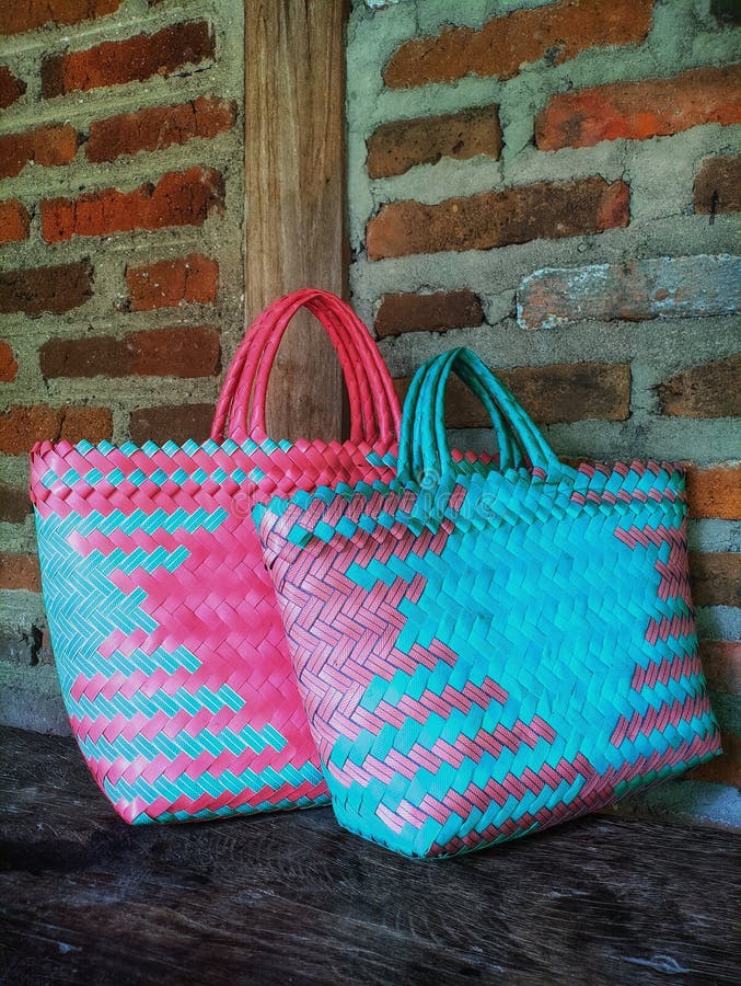 Woven Bags that Form a Zigzag Pattern or Regular Diagonal Lines. Stock ...