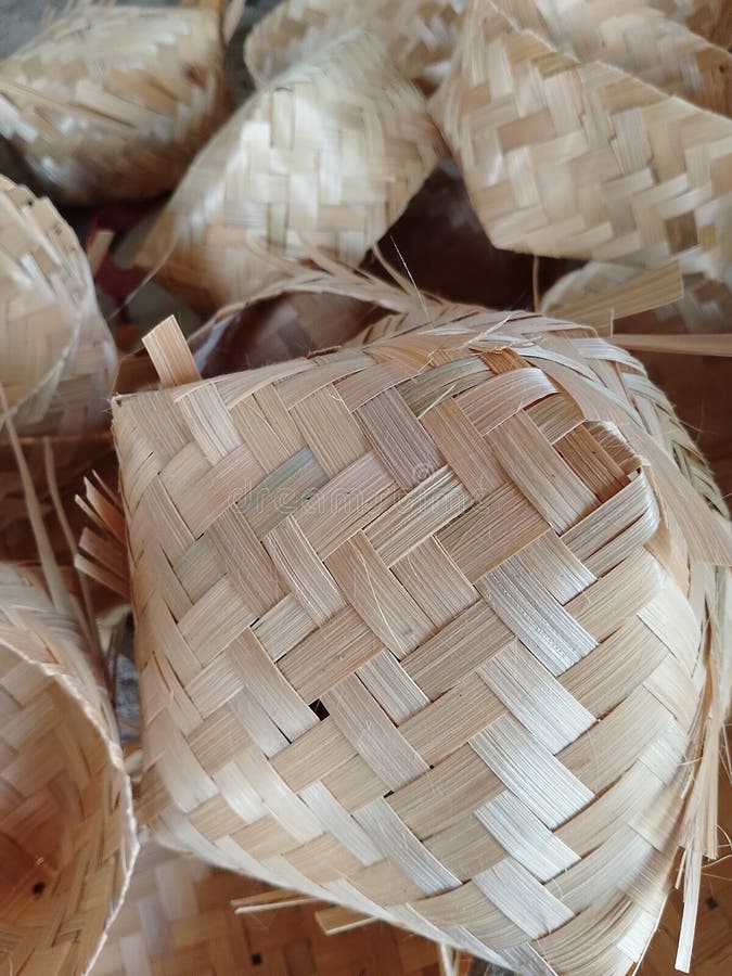 Woven Bamboo Basket Craft Motif Stock Photo - Image of bamboo ...