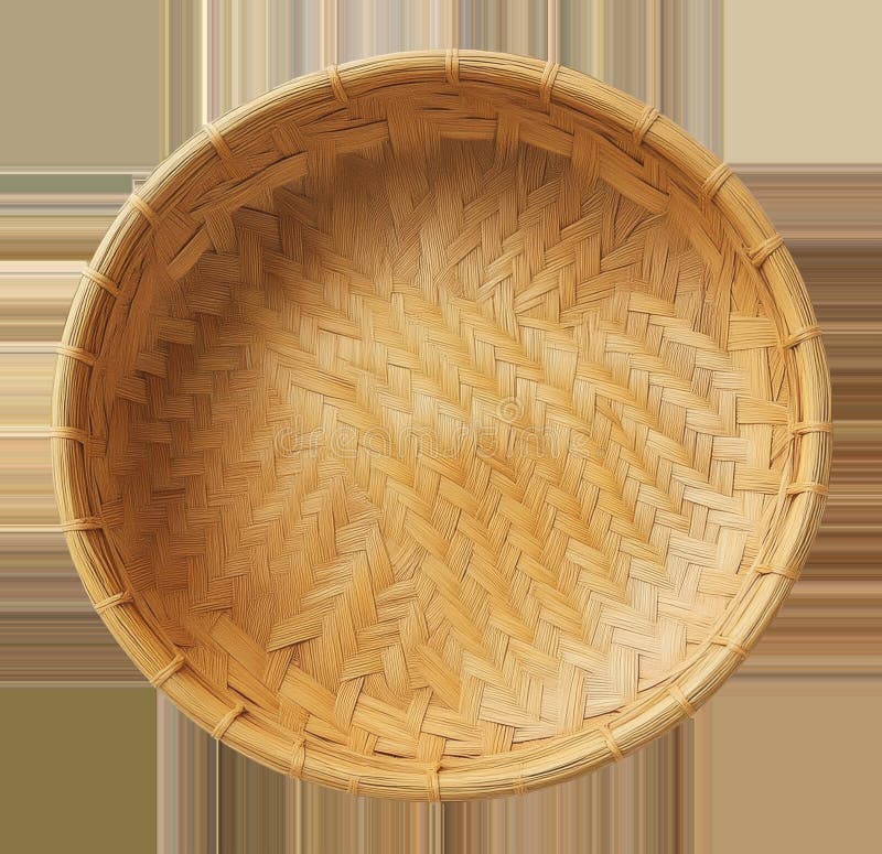 Woven Bamboo Basket with Intricate Pattern, Traditional Craftsmanship ...