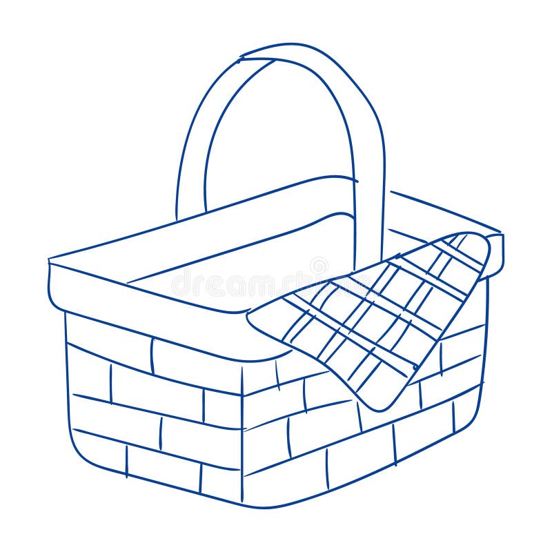 Basket Design with a Checkered Cloth Laid Over the Side Showcases ...