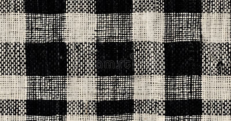 Woven Black & White Checkered Fabric Seamless Pattern Stock ...