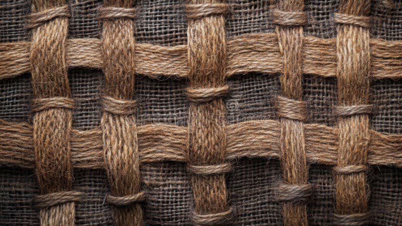 Woven Burlap Texture with Thick Brown Threads Stock Illustration ...