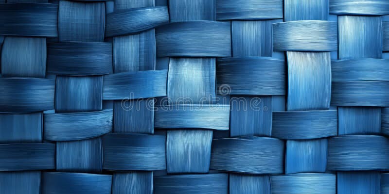 A Woven Chambray Blue Abstract Background with a Textured, Basket-like ...