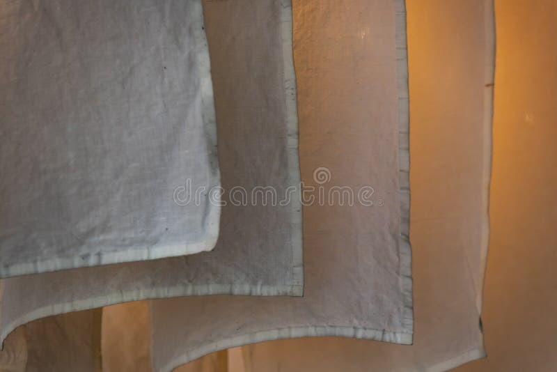 Woven Cloth Hanging on the Ropes Stock Image - Image of retro, aged ...