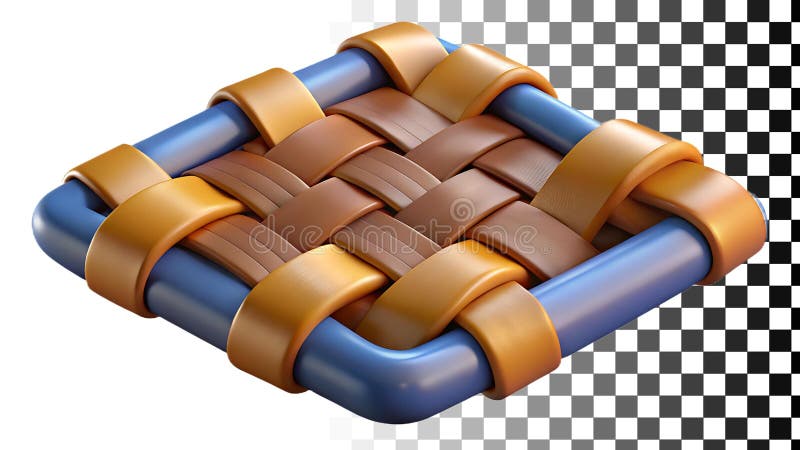 Woven Coaster Placemat Brown Blue Geometric Pattern Object Png ...