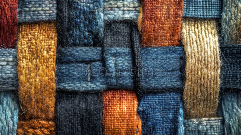 Woven Fabric Texture Colorful Threads Intertwined Stock Illustration ...