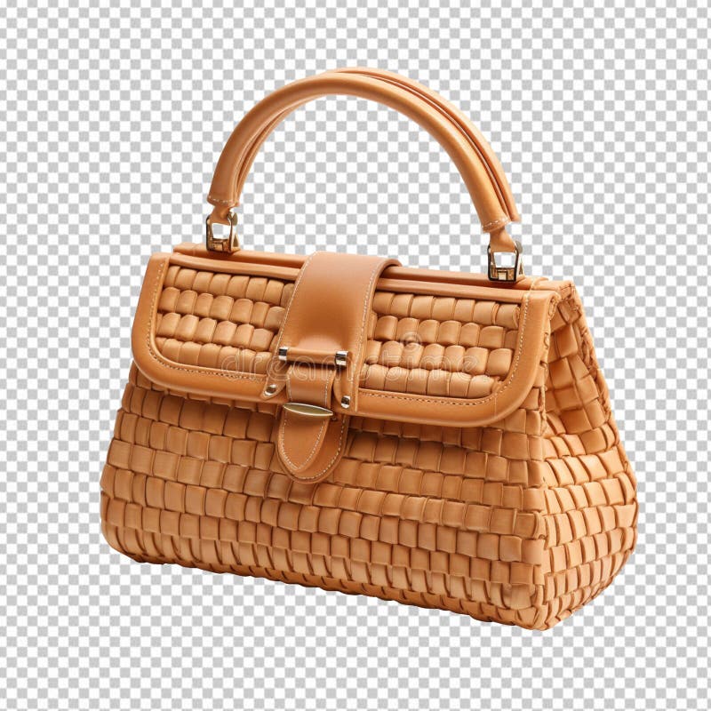 Woven Handbag Isolated on Transparent Background Stock Image ...