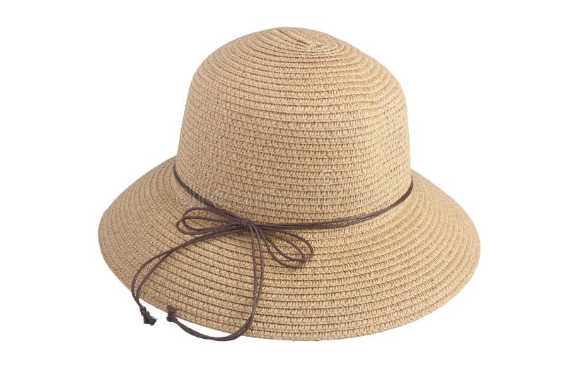 Woven Hats Decorated with Brown Leather Rope. Stock Photo - Image of ...