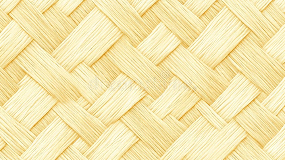 Woven Light-yellow Bamboo Texture Background, Seamless Pattern Stock ...