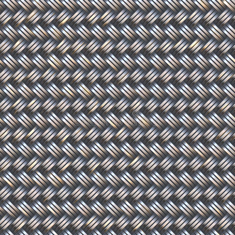 Woven Metal Seamless Pattern. Texture Grid Pattern Stock Illustration ...