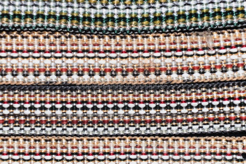 Woven Multi-colored Threads Create a Colorful, Bright Image of the ...