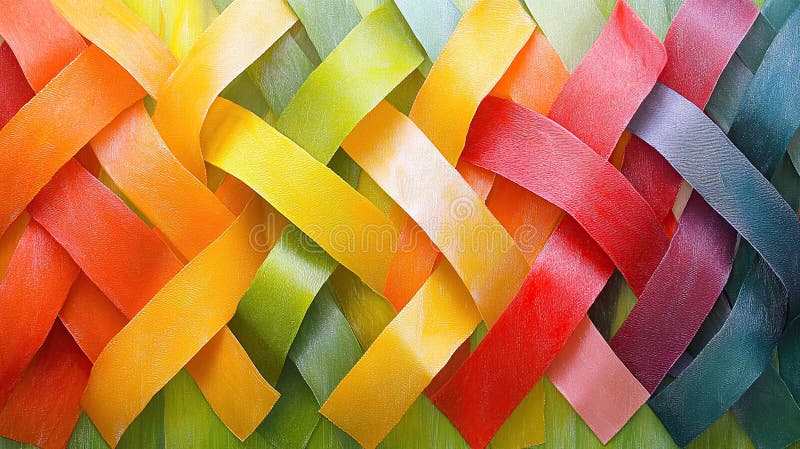 Woven rainbow ribbons stock photo. Image of multicolored - 369979342