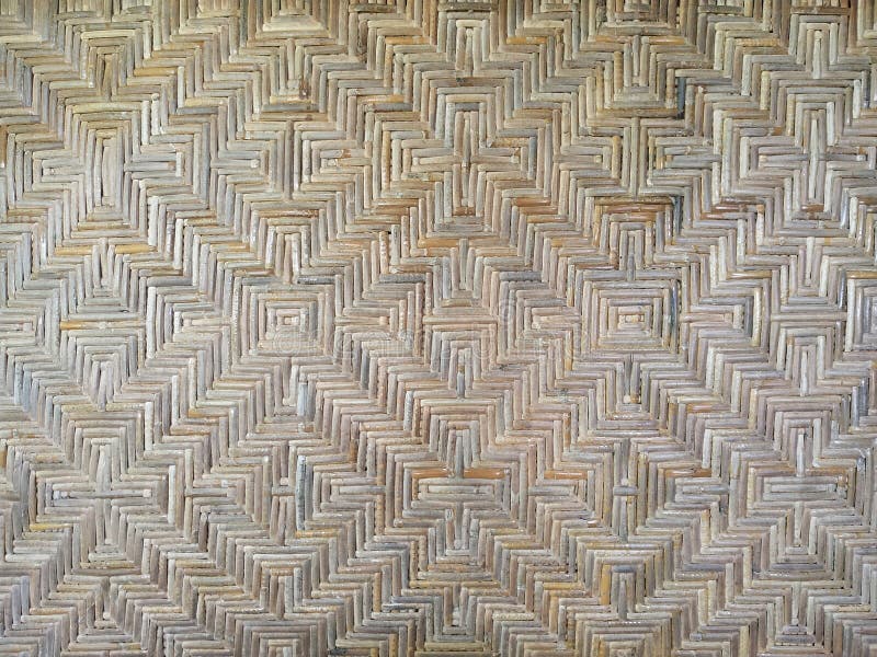 Woven Rattan Mat with Geometric Diamond Pattern Stock Image - Image of ...