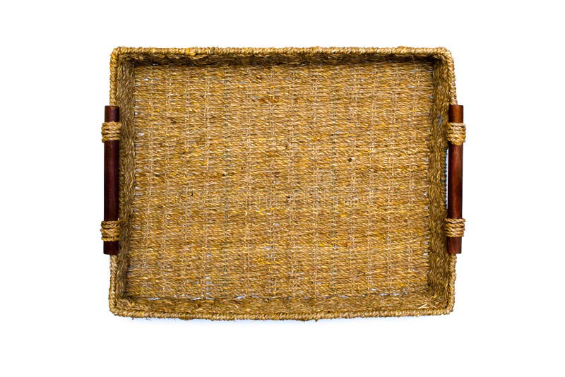 Woven Rope Basket with Handles Top View Stock Photo - Image of ...
