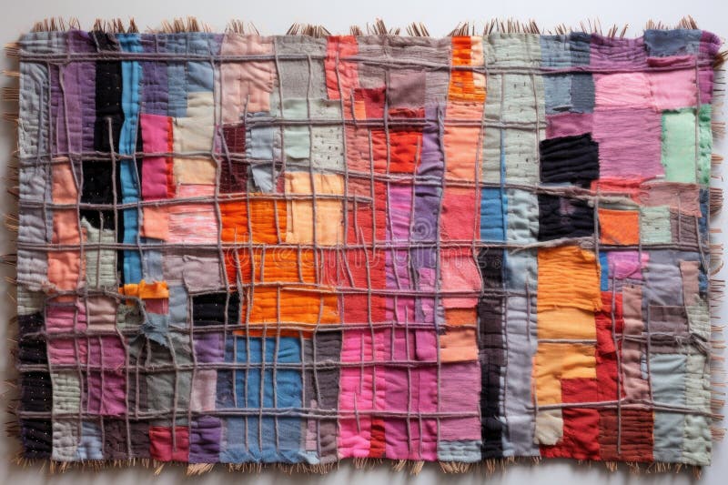 Woven Rug Created from Repurposed Textiles Stock Illustration ...