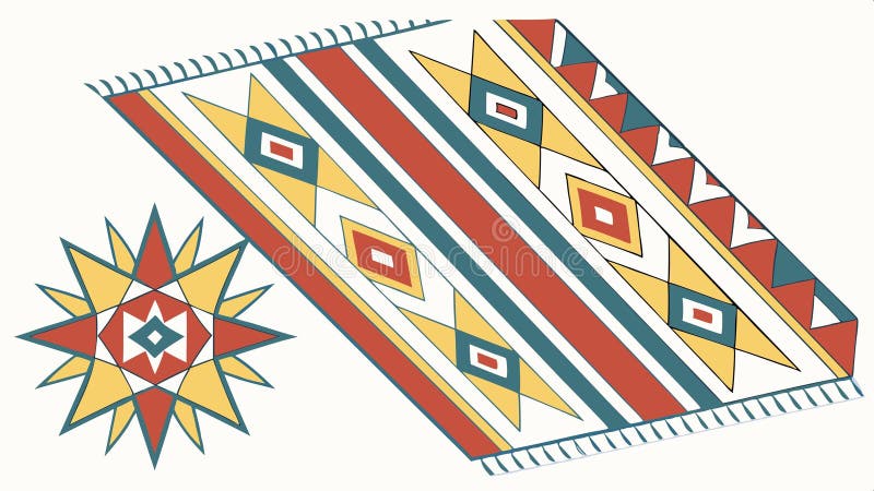 Woven Rug Pattern, Textile Design Vector Design Illustration Generative ...